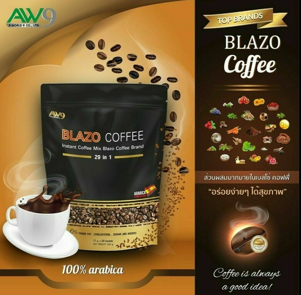 5x BLAZO COFFEE MIX 29-IN-1 SLIMMING HERBALS HEALTHY DIET INSTANT THAI ...