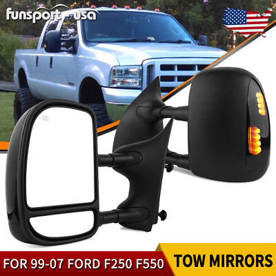 Tow Mirrors for 1999-2007 Ford F250 F350 F450 Super Duty Power Heated ...