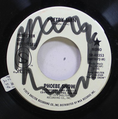 Pop Promo 45 Phoebe Snow - Poetry Man / Poetry Man On Shelter | eBay