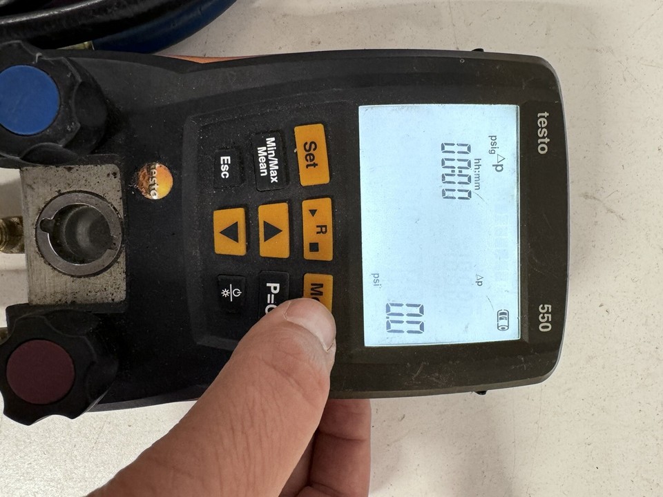 Testo 550 Manifold Gauge & Hose Set Air Conditioning Refrigeration Heat ...