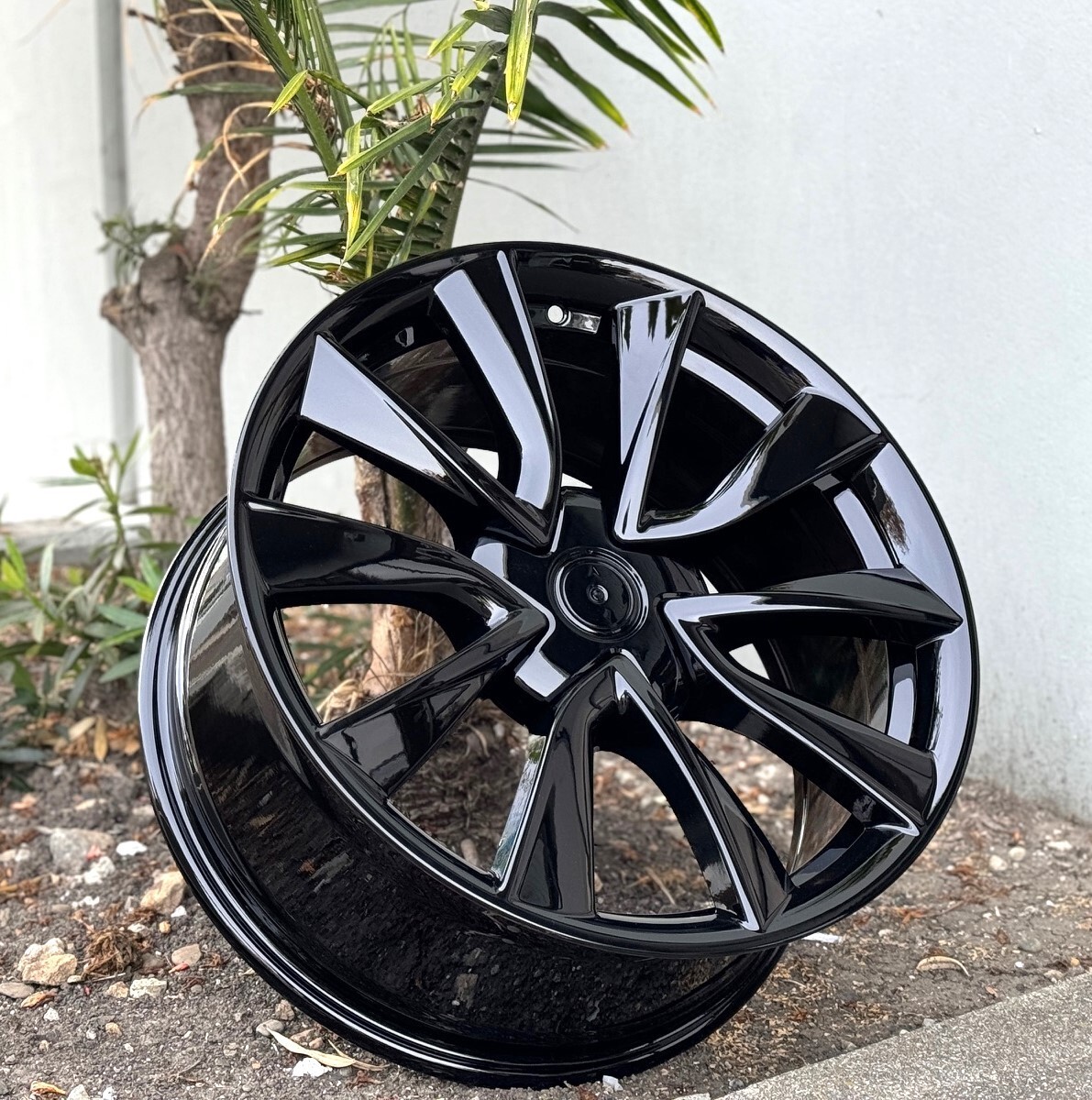 18X8.5 5X114.3 5X4.5 GLOSS BLACK WHEELS FIT TESLA MODEL 3 Y 5X4.5 SET ...