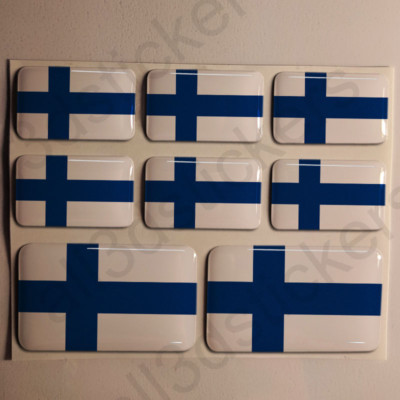 Sticker Finland Resin Domed Stickers Finland Flag 3D Vinyl Adhesive ...