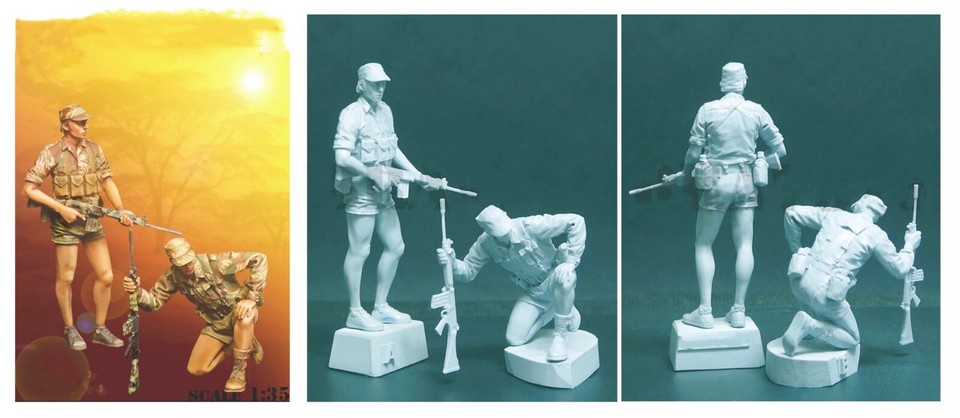 1/35 resin figures model kit Selous Scout 2 man unassembled unpainted ...