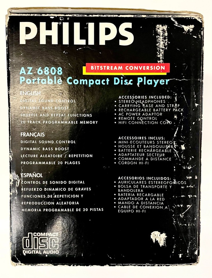 Philips AZ6808 Rare Portable CD Player Compact Discman | eBay