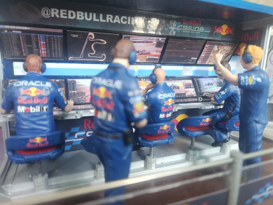 Red Bull F1 Pit Wall Set 1/18 Scale Diorama (Handmade Accessory) | eBay