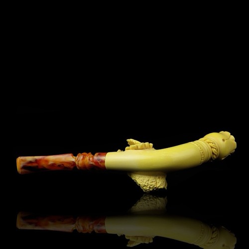 Eagle Cheroot Pipe By Erdogan EGE Handmade Block Meerschaum-NEW CASE ...