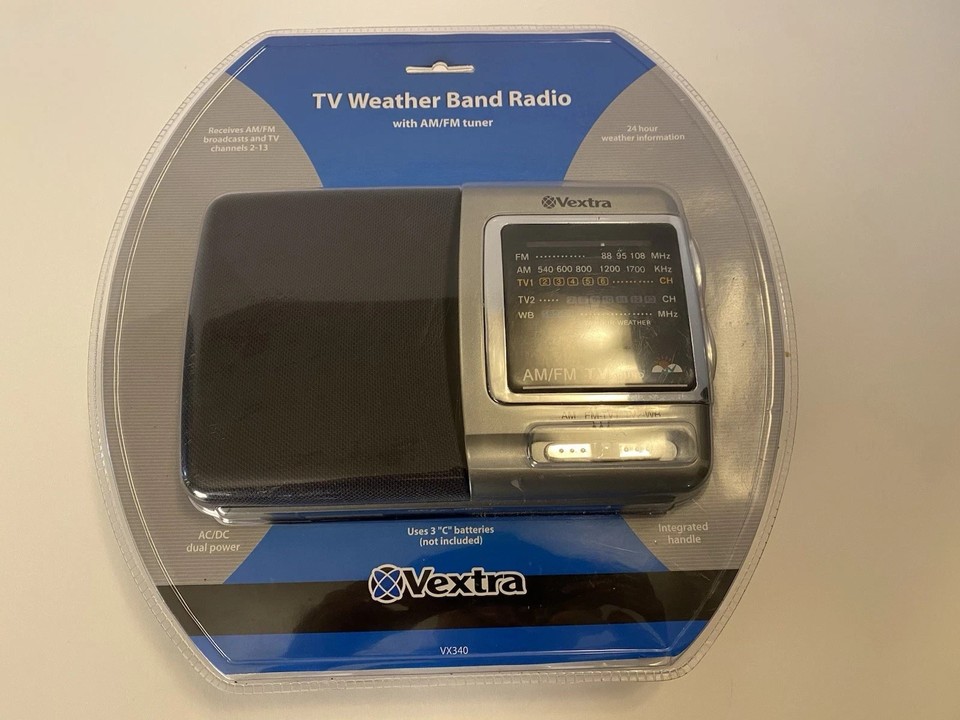 NEW Sealed Vextra VX340 TV Weather Band radio AM/FM Tuner Portable AC ...