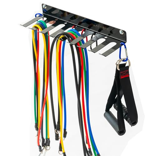 Wall-Mounted Gym Organizer | Lightweight Resistance Band Storage with 8 ...