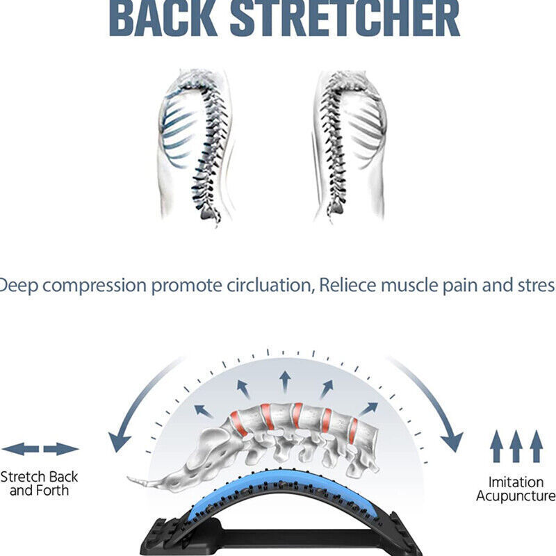 "Multi-Level Adjustable Back Stretcher with Magnetotherapy - Waist and ...