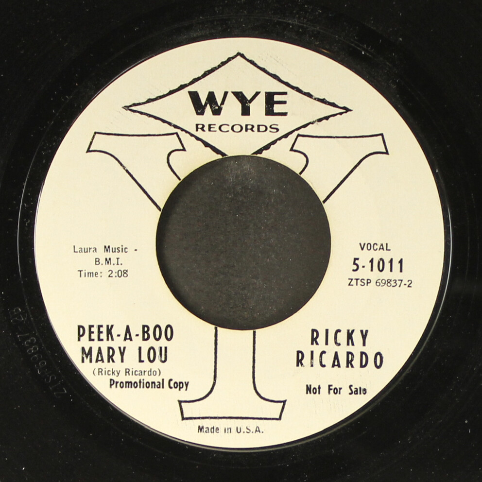 RICKY RICARDO: peek-a-boo mary lou / i wish for someone WYE 7" Single ...