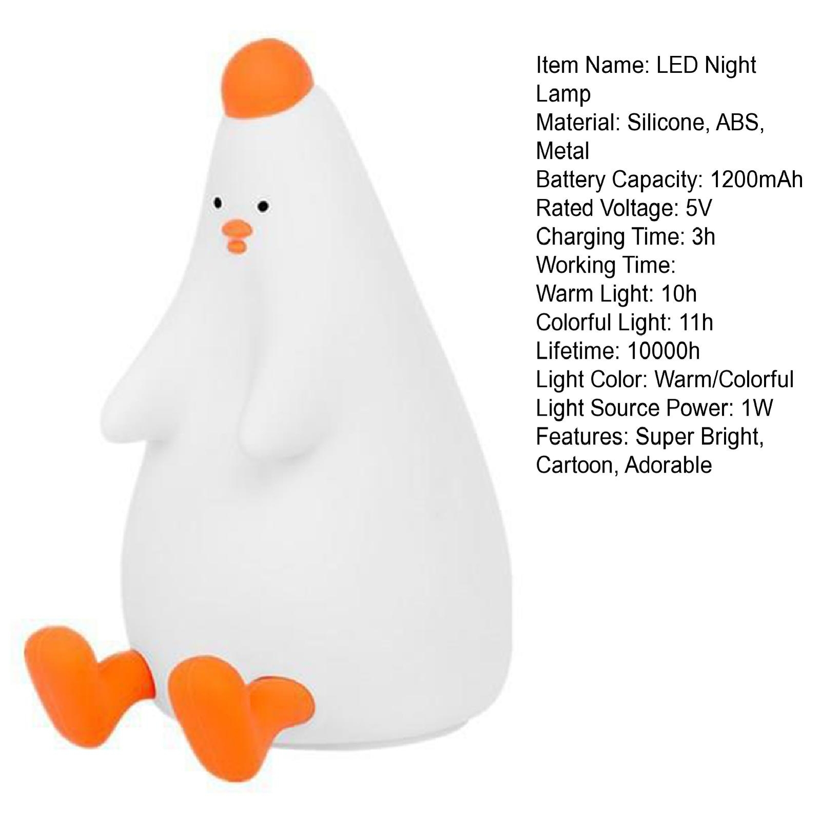 Led Bedside Lamp Wide Application Decorative Cartoon Animal Chick Style ...