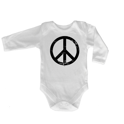 Peace Sign Funny Baby Infants Soft Babygrow Gift Newborn Grow Romper ...