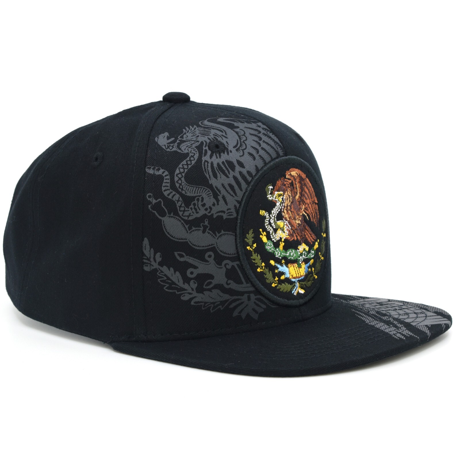 Mexican Eagle New TL MEX Embroidery Snapback Hat Flat Bill Adult ...