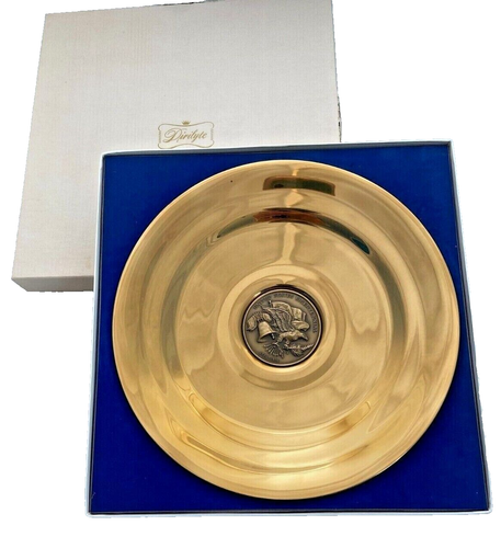 USA Bicentennial Platter Dirilyte 1776-1976 Polished Brass Plate Golden ...