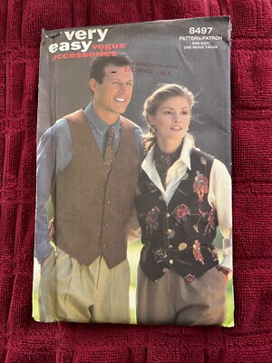 8497 Vogue ~ UNCUT Vest ~ Pattern Size is 30-48 ...