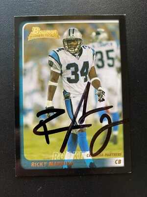 Ricky Manning Signed 2003 Bowman Rookie Card Carolina Panthers ...