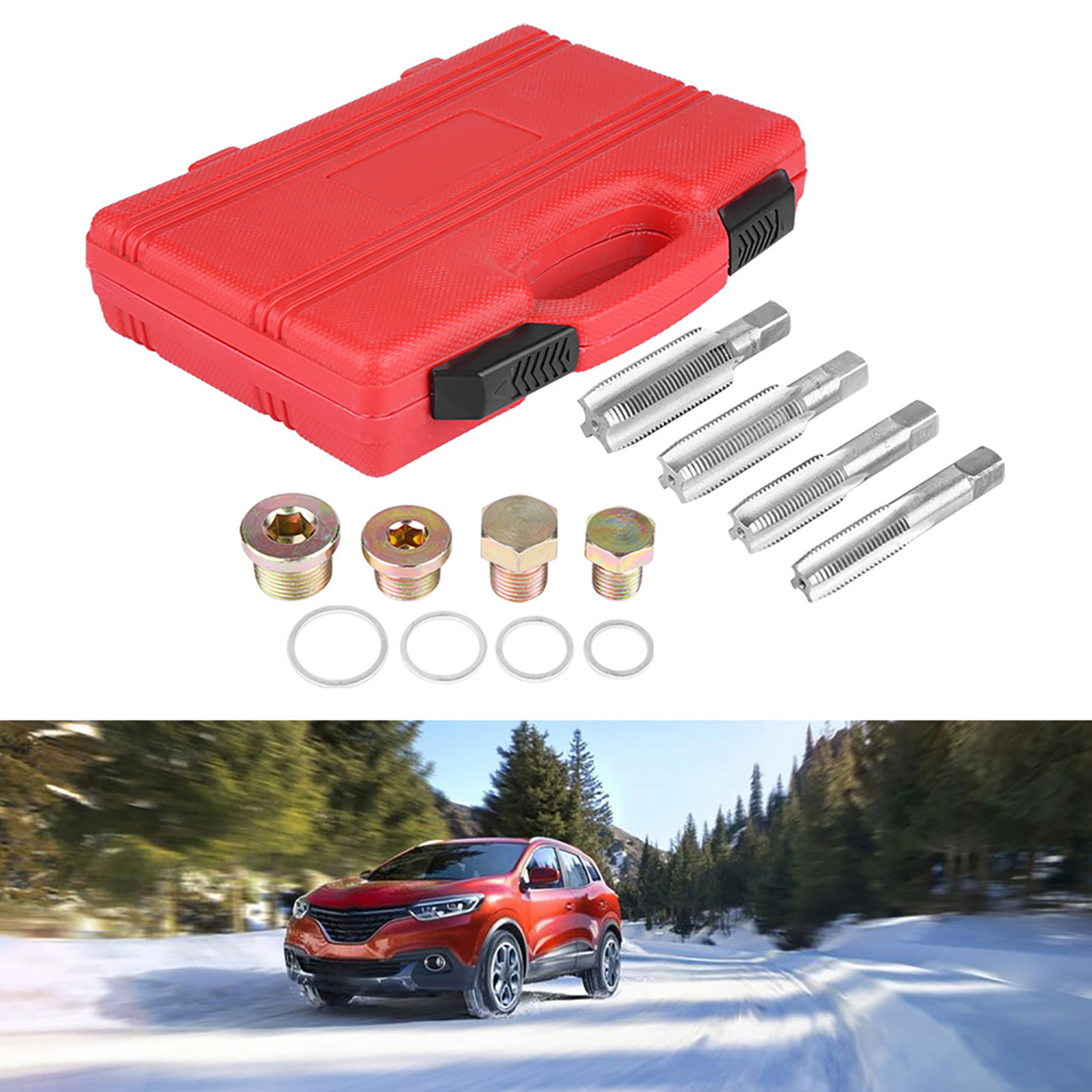 XXL 64Pcs Oil Pan Thread Repair Kit Sump Gearbox Drain Plug Tool Set ...