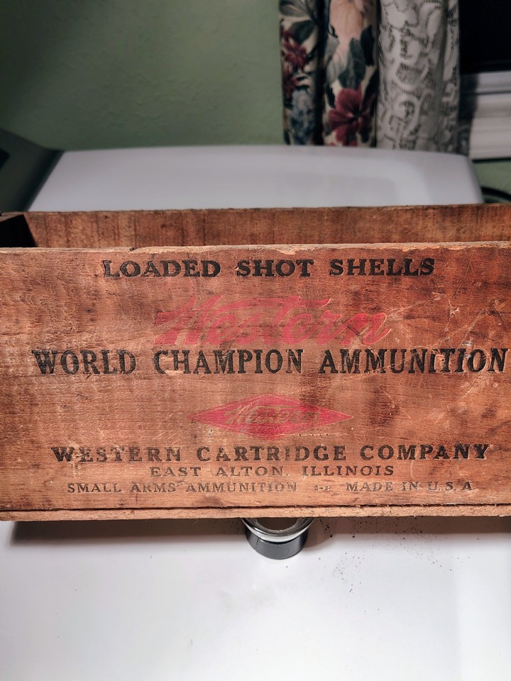 Vintage Western Cartridge Wooden Shotgun Shell Ammunition Crate Box 410 ...