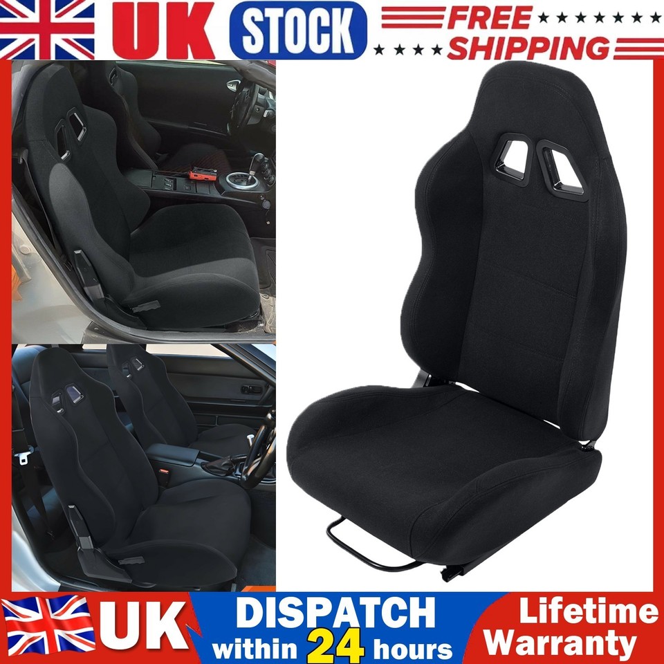 Racing Bucket Seat Large Car Seat & Runners Adjustable Breathable Fit ...