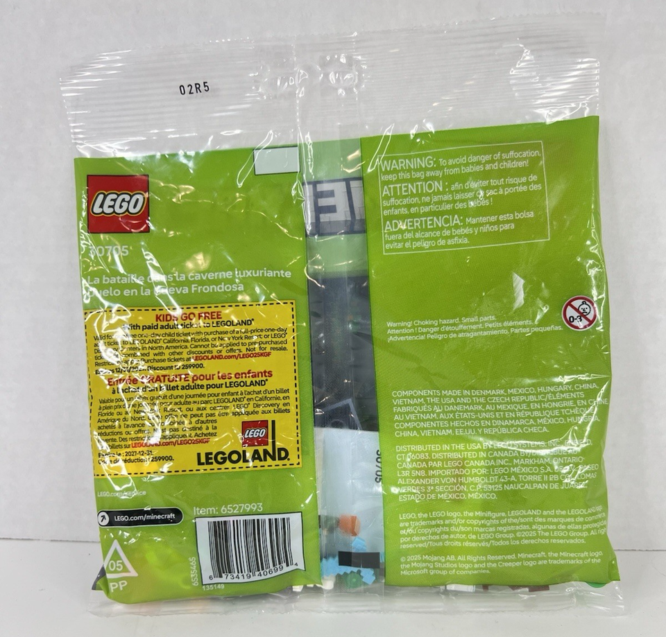 Lego Minecraft The Lush Cave Fight 40 Pieces Polybag Set 30705 New in ...