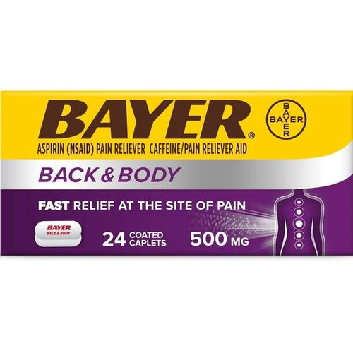 Bayer Back & Body Extra Strength Fast Pain Relief Caplets 500mg 24 ct ...