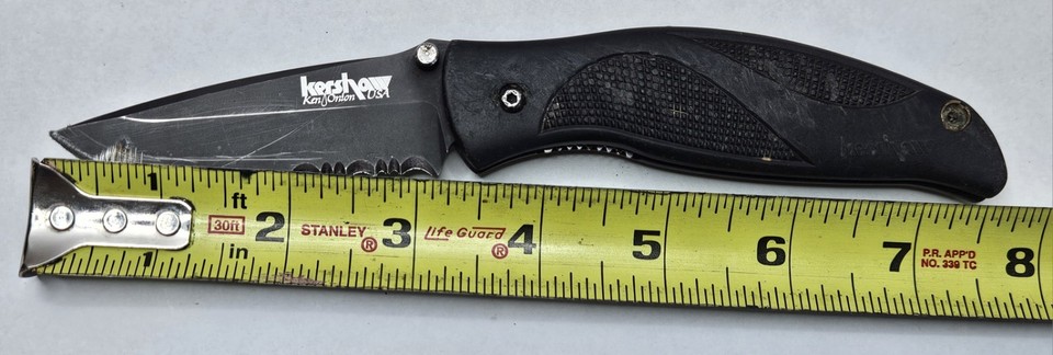 USA MADE Kershaw Ken Onion Blackout Knife Model 1550ST Black | eBay