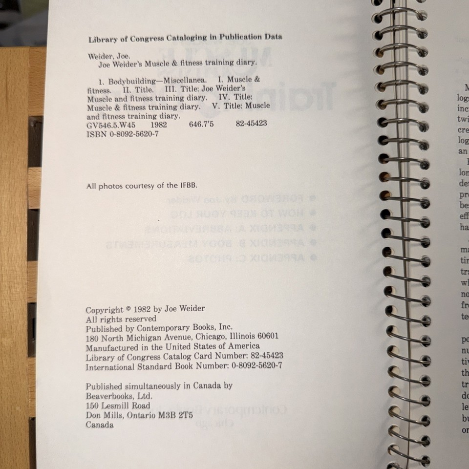 JOE WEIDER'S MUSCLE AND FITNESS TRAINING DIARIES Like New | eBay