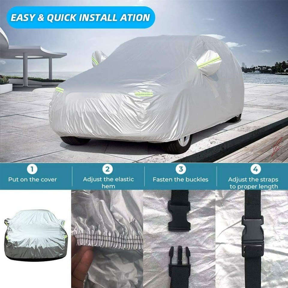 Waterproof Car Cover Outdoor UV Snow Dust Rain Resistant All Weather ...