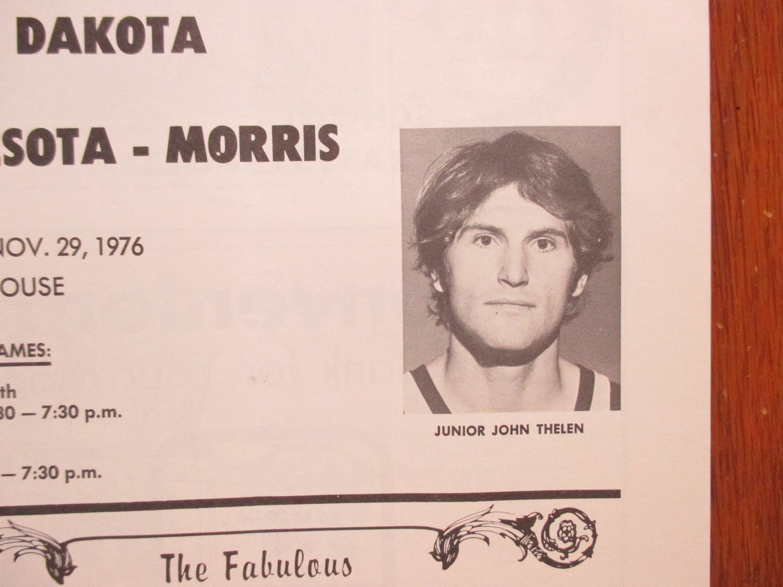 DAVE GUNTHER/JOHN THELEN 1976 North Dakota Men's Basketball Game ...