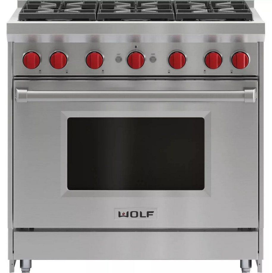 Wolf 36" Gas Range - 6 Burners - GR366 NEW IN BOX | eBay
