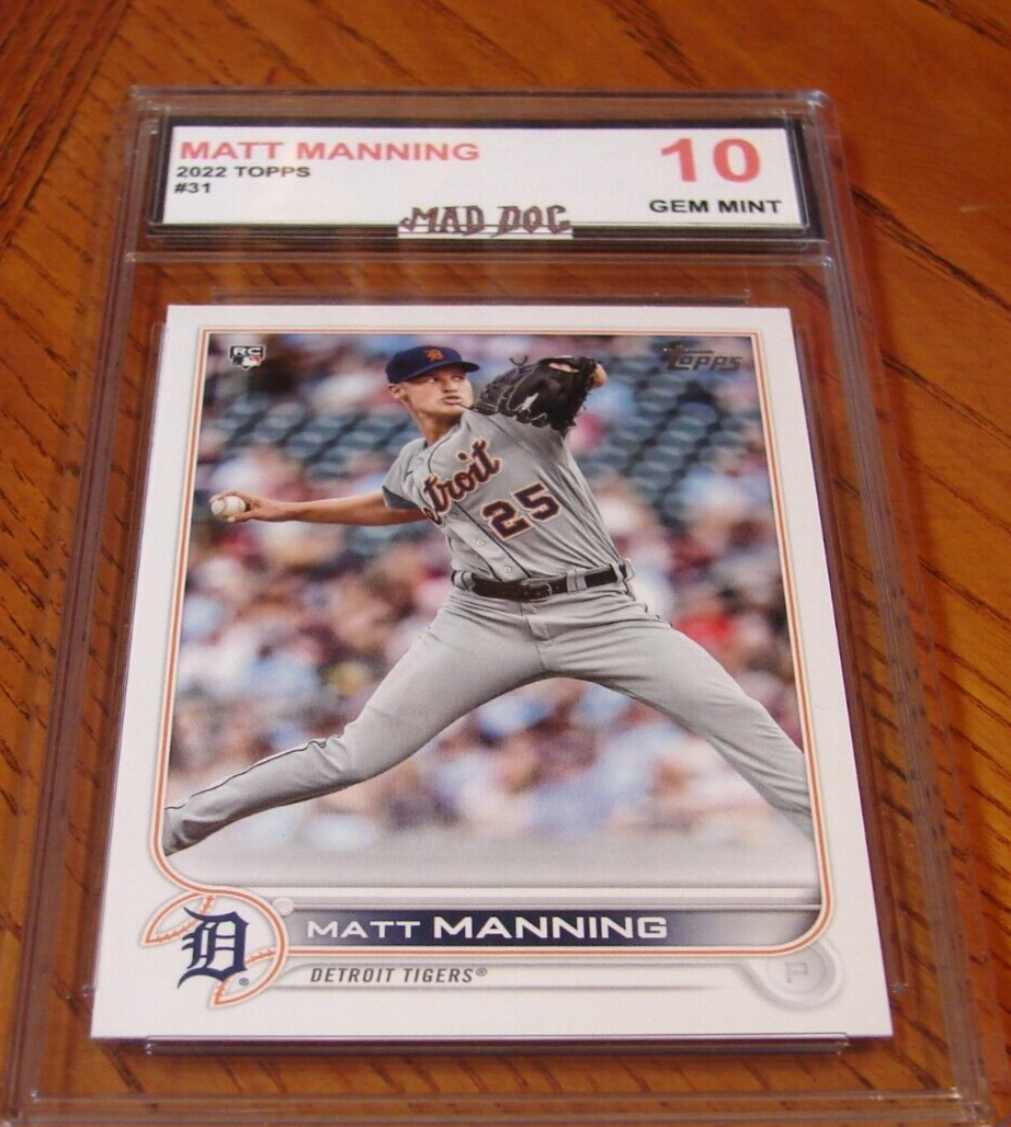 MATT MANNING Rookie****2022 TOPPS***Gem MINT 10****TIGERS--Mad Dog ...