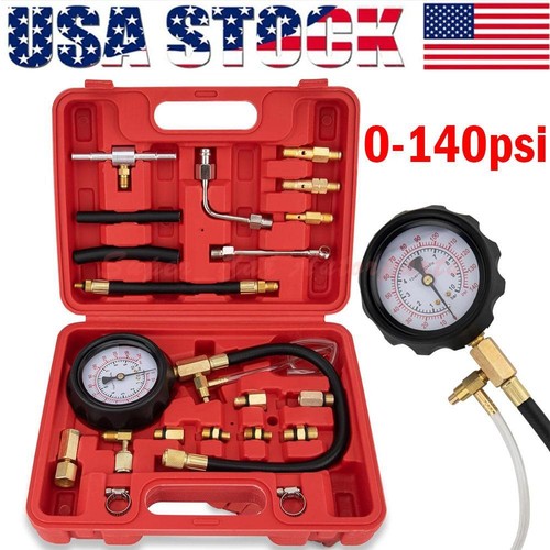 0-140PS Fuel Injection Pressure Tester Kit Fuel Pressure Gauge Gasoline ...