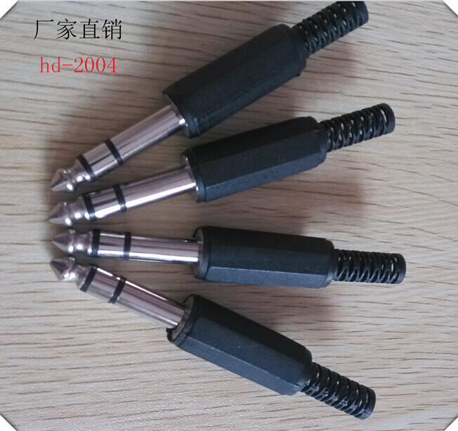 10 Pcs 6.35mm 1/4" Stereo Male Audio Jack Plug Adapter Connector Solder ...