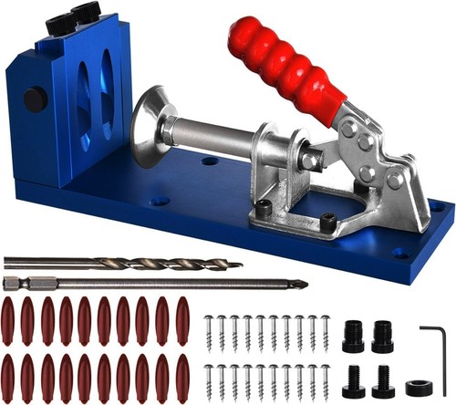 Pocket Hole Jig Kit Woodworking Drill Joinery Screw Angle Tool ...