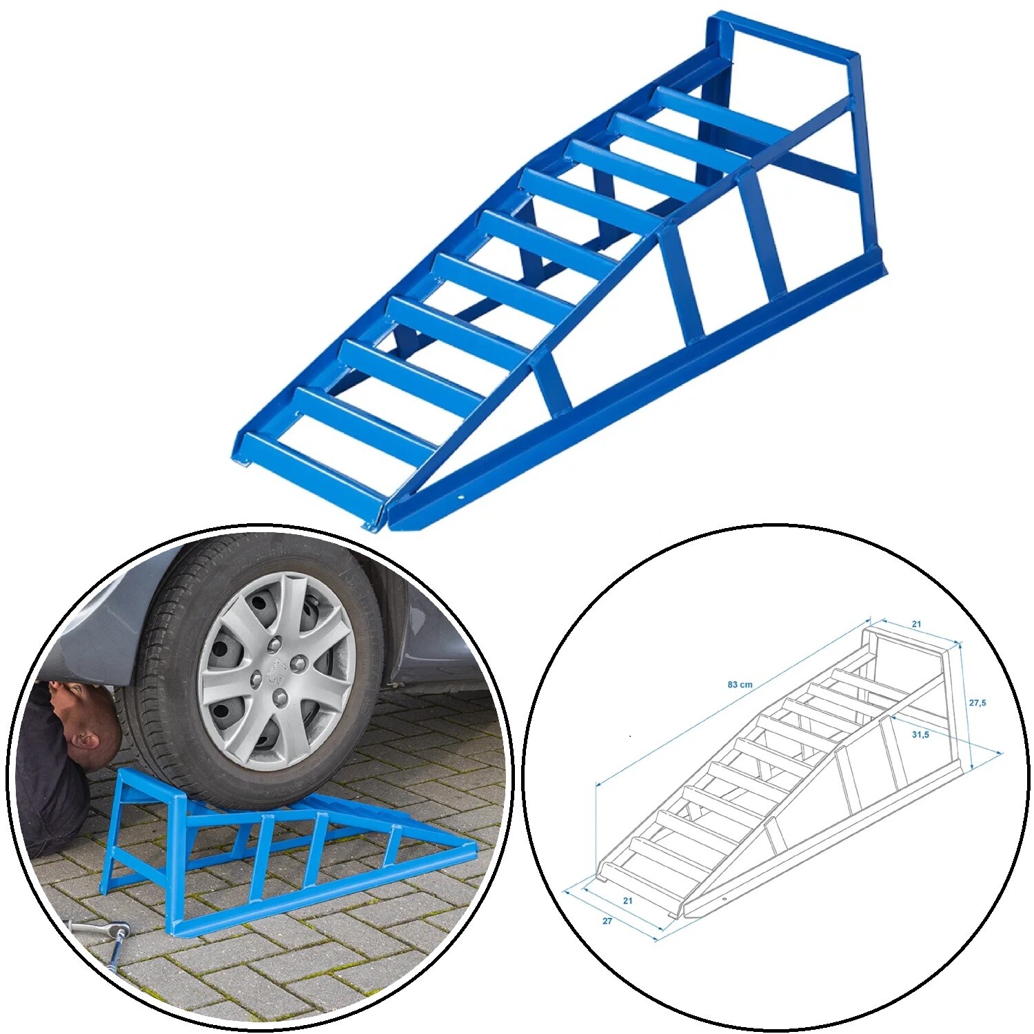 1x Auffahrrampe PKW Höhe 27,5cm Laderampe Betriebsbelastung 1250kg ...