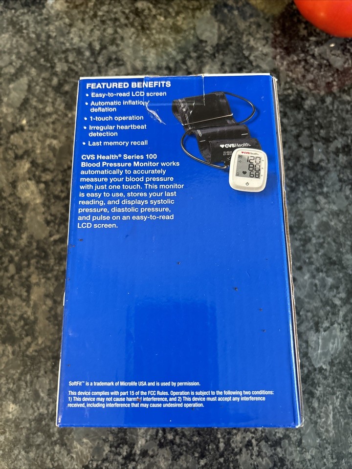 CVS Health Series 100 Upper Arm Blood Pressure Monitor Brand New In Box ...