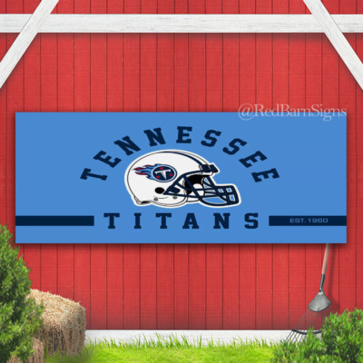 Tennessee Football Team Memorable Titans Helmet Best Banner Sign | eBay