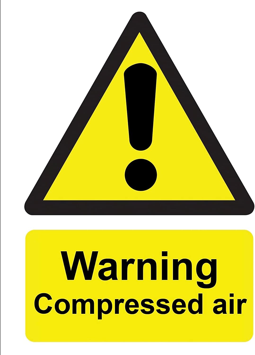 Sign Adhesive Sticker Notice Decal Warning Compressed Air Yellow ...