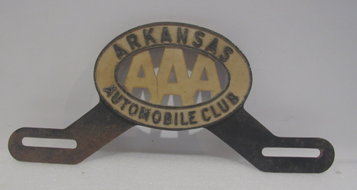 Vintage AAA Arkansas Automobile Club LIcense plate Topper plastic ...