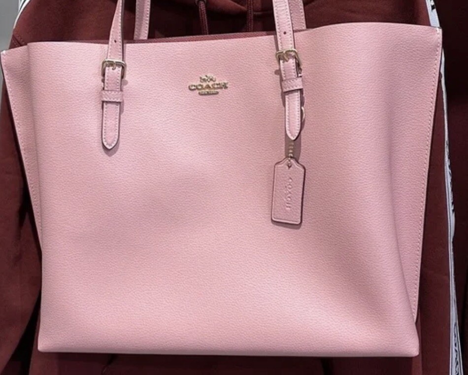 NWT COACH Large Mollie 1671 Double Face Leather Tote Bag Pink | eBay