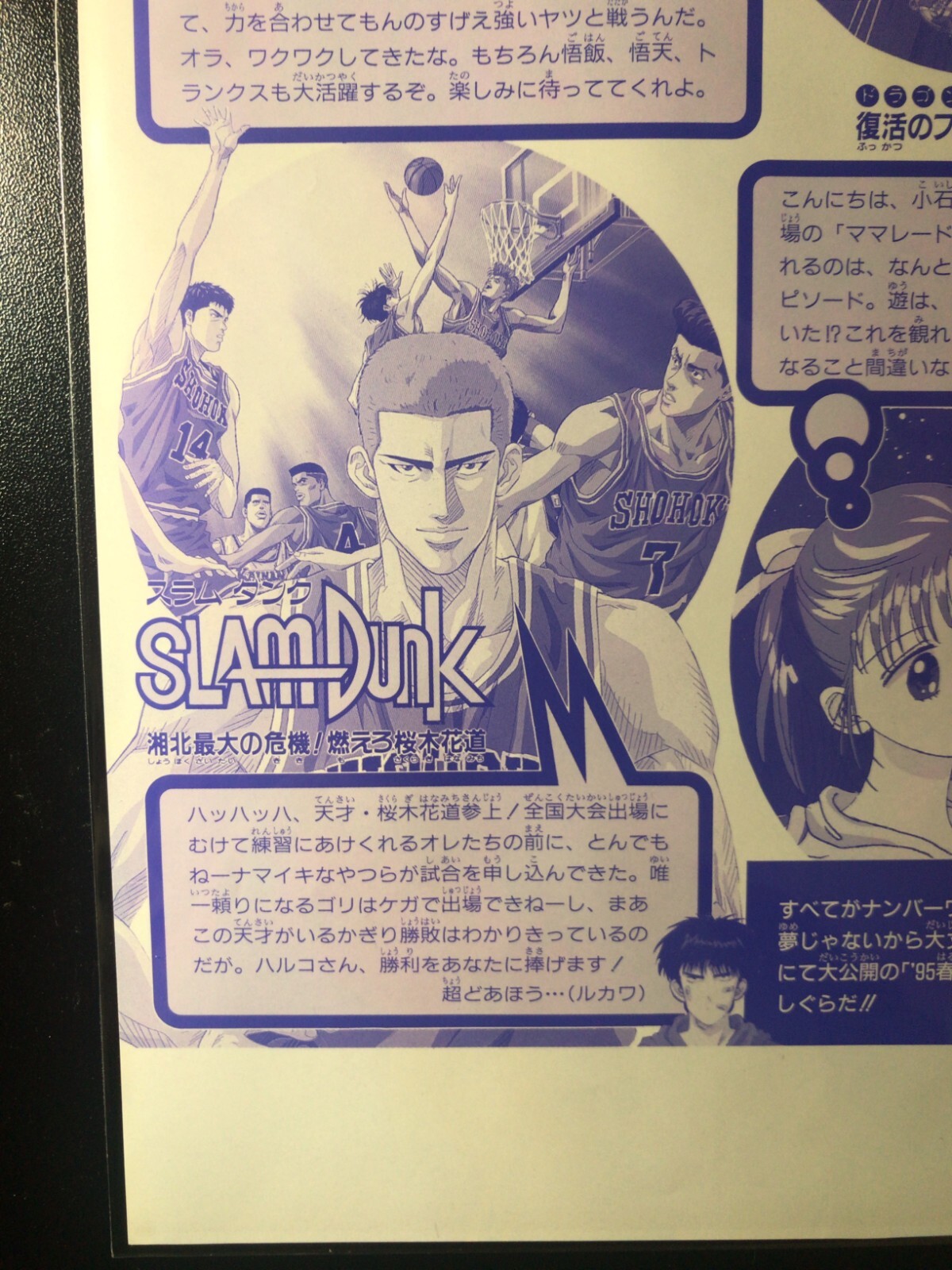 SLAM DUNK DRAGON BALL Z Toei Anime Fair Spring B5 flyer 1995 very rare ...