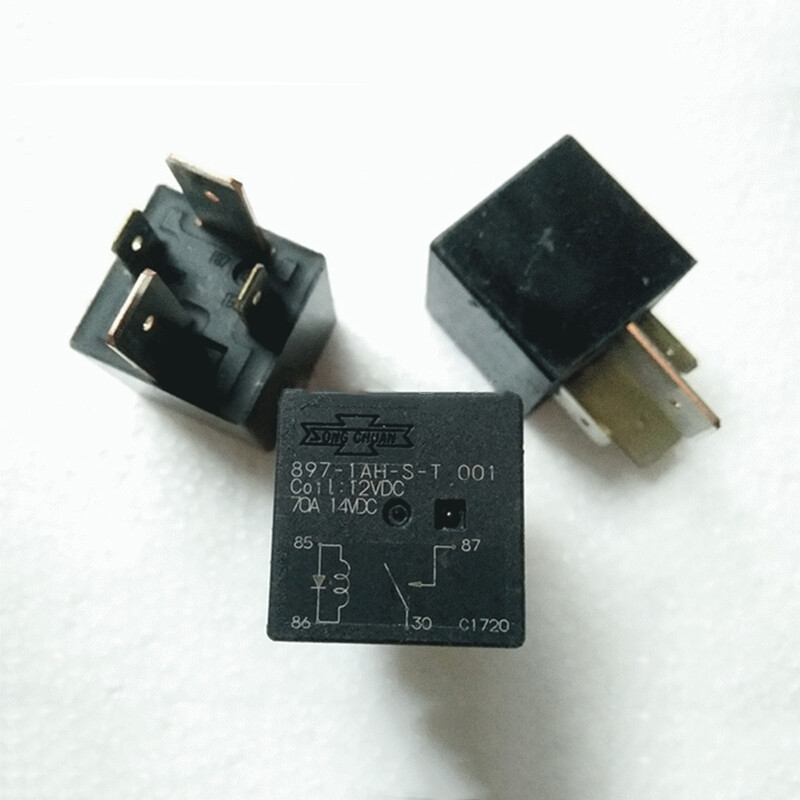 2Pcs SONG CHUAN 897-1AH-S-T 001 12VDC Automotive Relay 4Pins 70A 14VDC ...