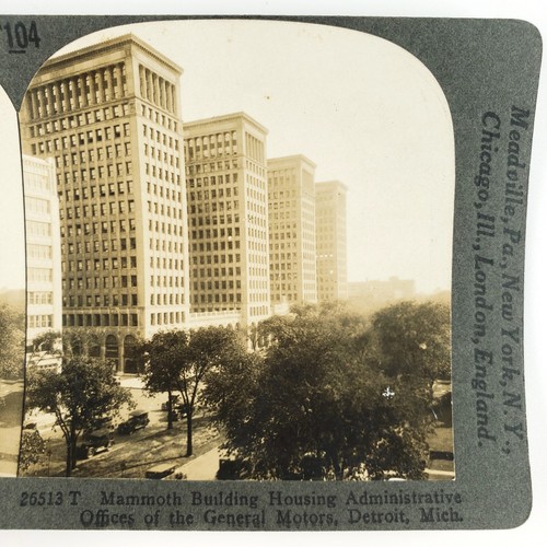 General Motors Building Detroit Stereoview 1920s Keystone Cadillac ...