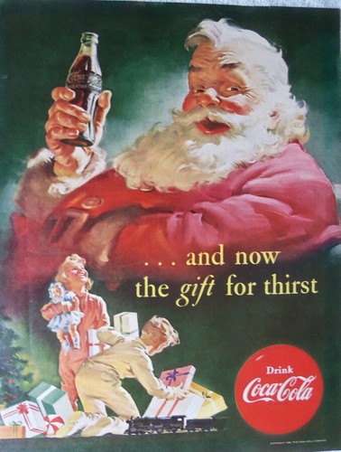 Vintage Santa Coke Ad - SANTA, KIDS and PRESENTS COCA-COLA Full Pg. Ad ...