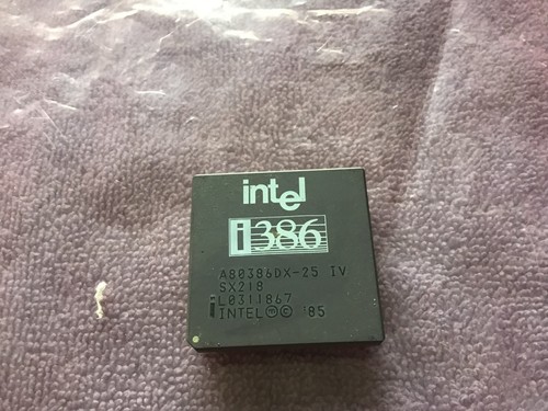 Vintage Intel 386DX-25Mhz Gold Ceramic PGA Processor Chip i386 80386 ...