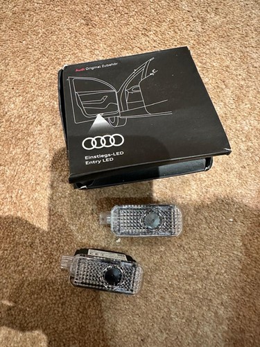Genuine Audi Logo Rings LED Puddle Light Beam Set Of Two Boxed New ...