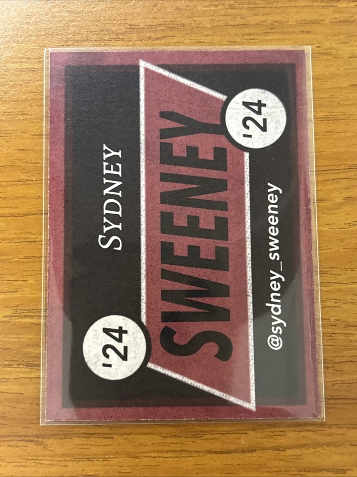 Sydney Sweeney Custom Trading Card Deep Plunging Red Dress | eBay