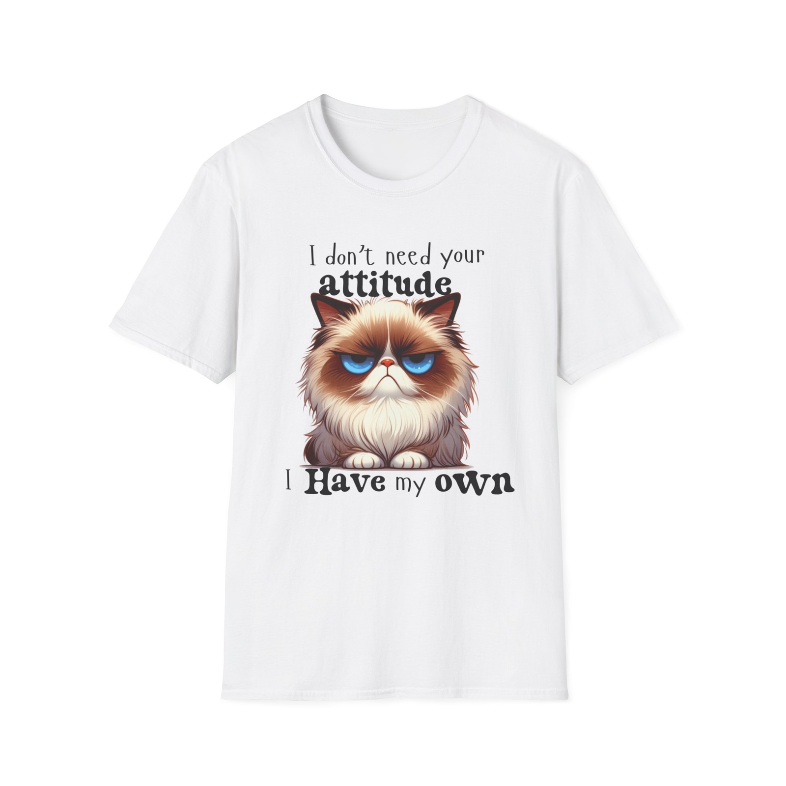 Funny Cat T shirt Graphic Print T shirt Unisex Novelty Tee Soft style T ...