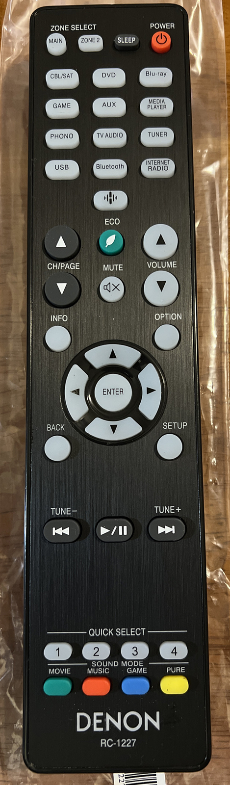 Original Denon Rc-1227 Rc1227 Remote Control for Avr-s740h Avr-x1500h ...