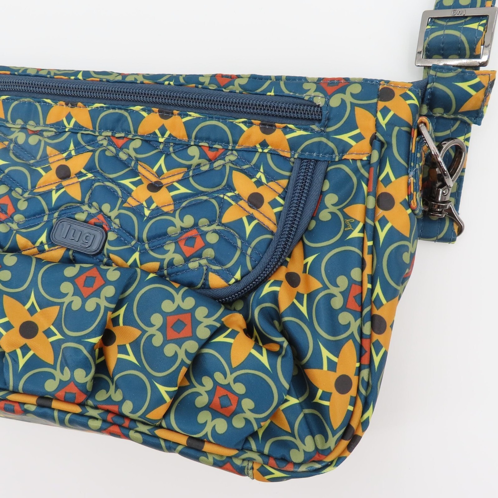 LUG Mambo Tiles Teal Multicolor Crossbody Handbag Purse Adjustable ...